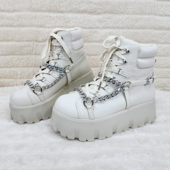Cape Robbin | Shoes | 2 Inch Platform Boots By Cape Robbin Off White ...